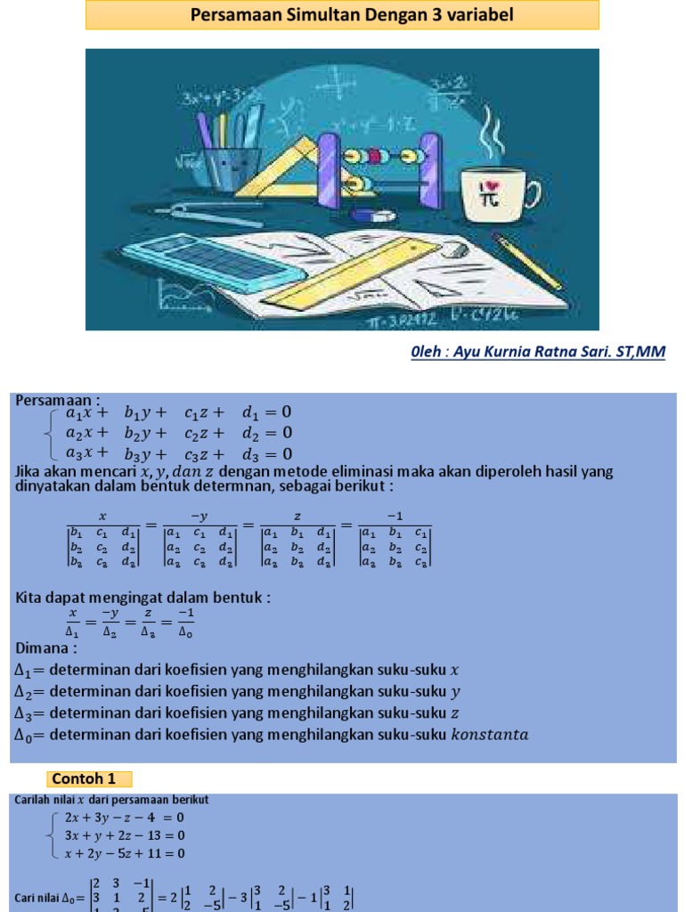 Persamaan Simultan Dengan 3 Variabel | PDF