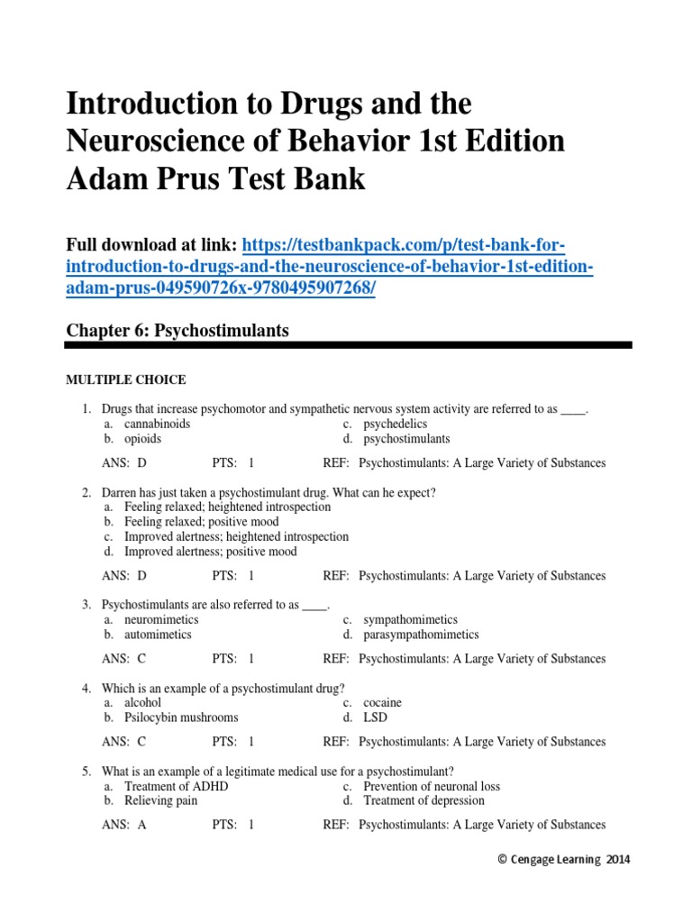 Introduction To Drugs and The Neuroscience of Behavior 1st Edition Adam ...