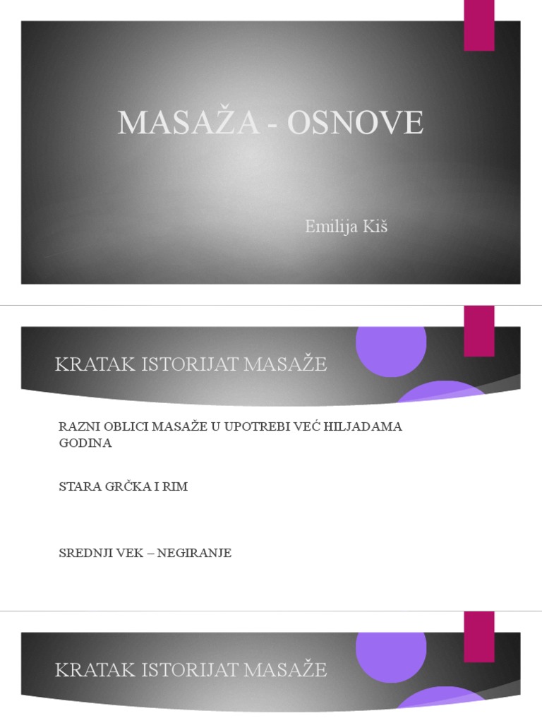 Masaža - Osnove | PDF