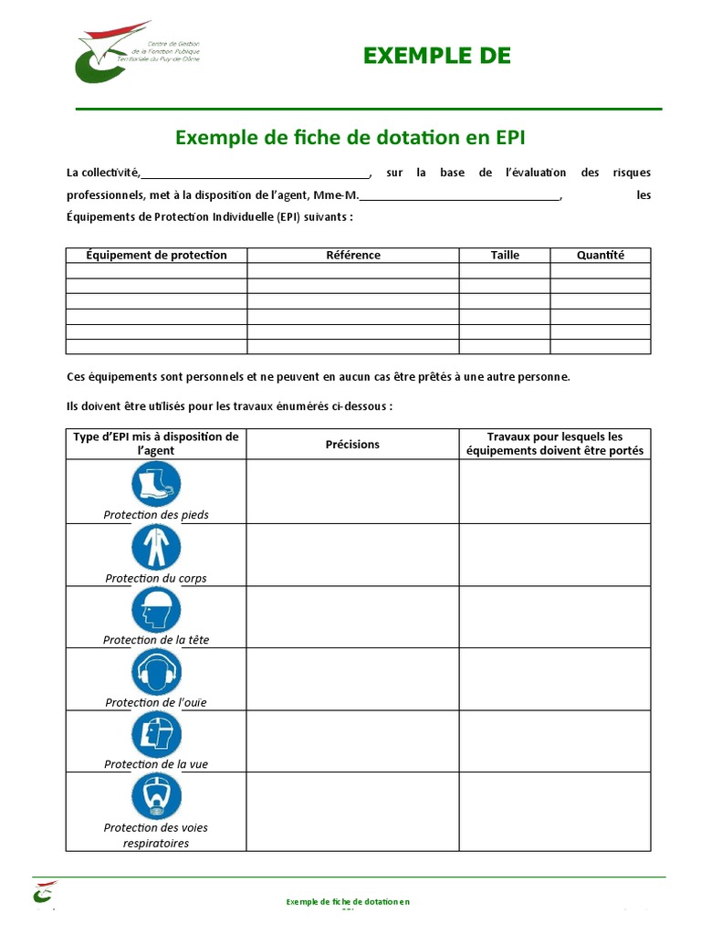 Modele - Fiche EPI | PDF