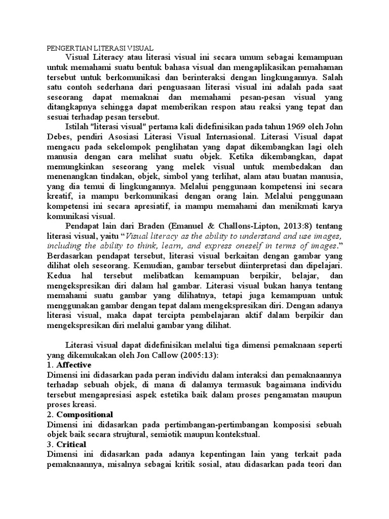 Definisi dan Dimensi Literasi Visual | PDF | Sains & Matematika