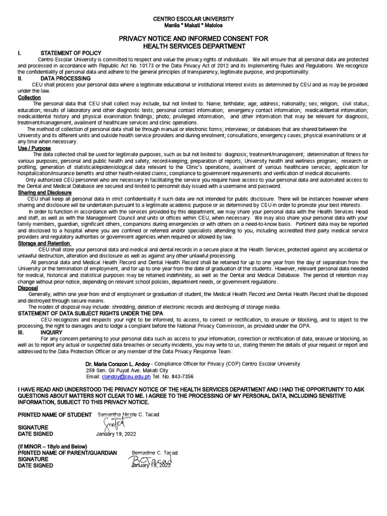 Privacy Notice Form - Updated | Download Free PDF | Privacy | Medical ...