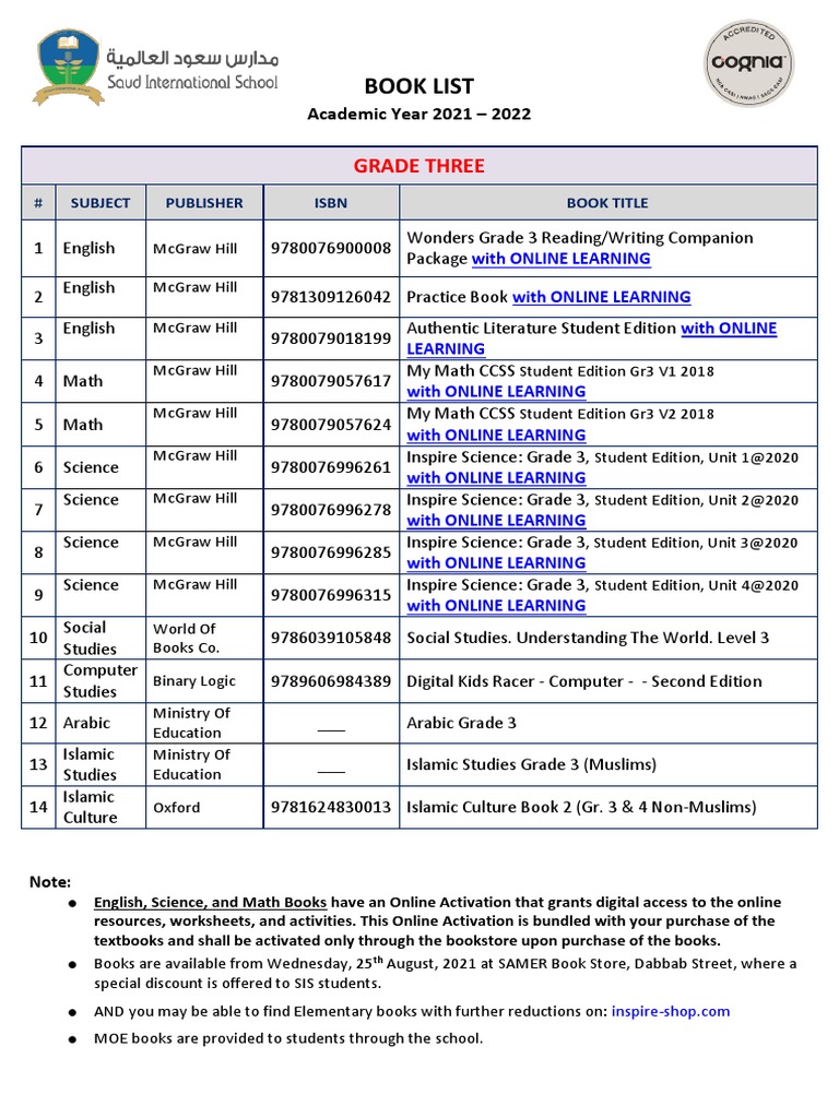 Grade 3 - Book List | PDF