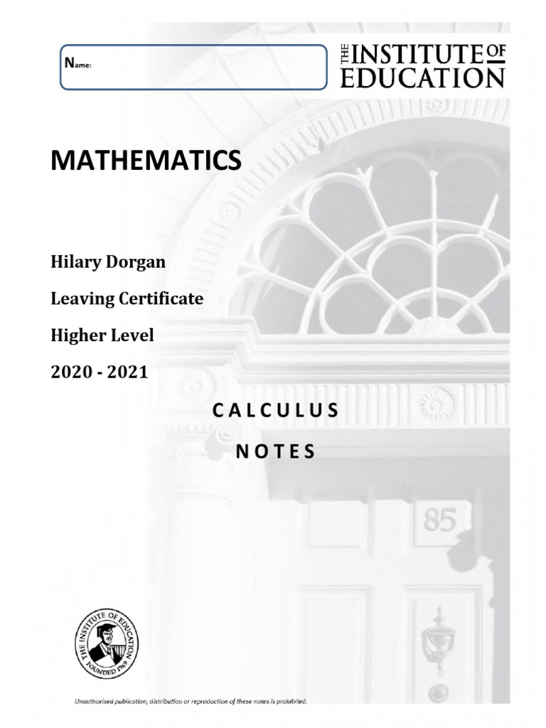 Calculus Notes | PDF