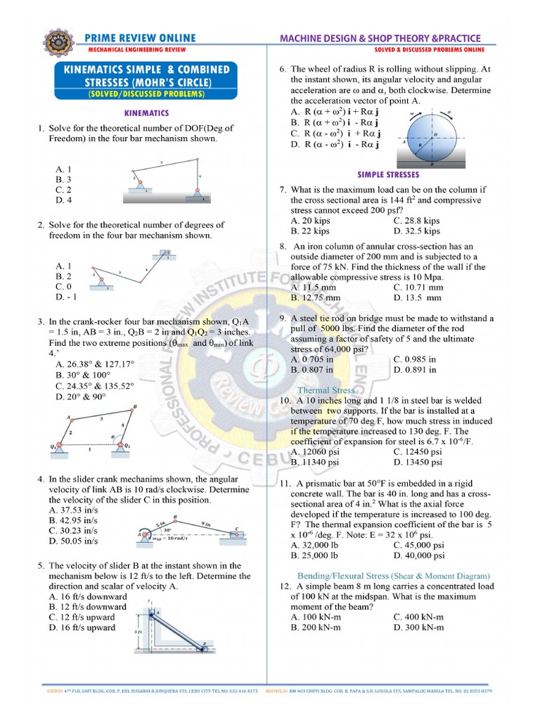 Kinematics Stresses and Strains | PDF