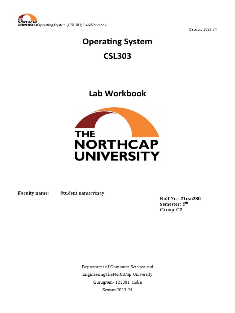 OS Lab Workbook for Students | PDF | Computers