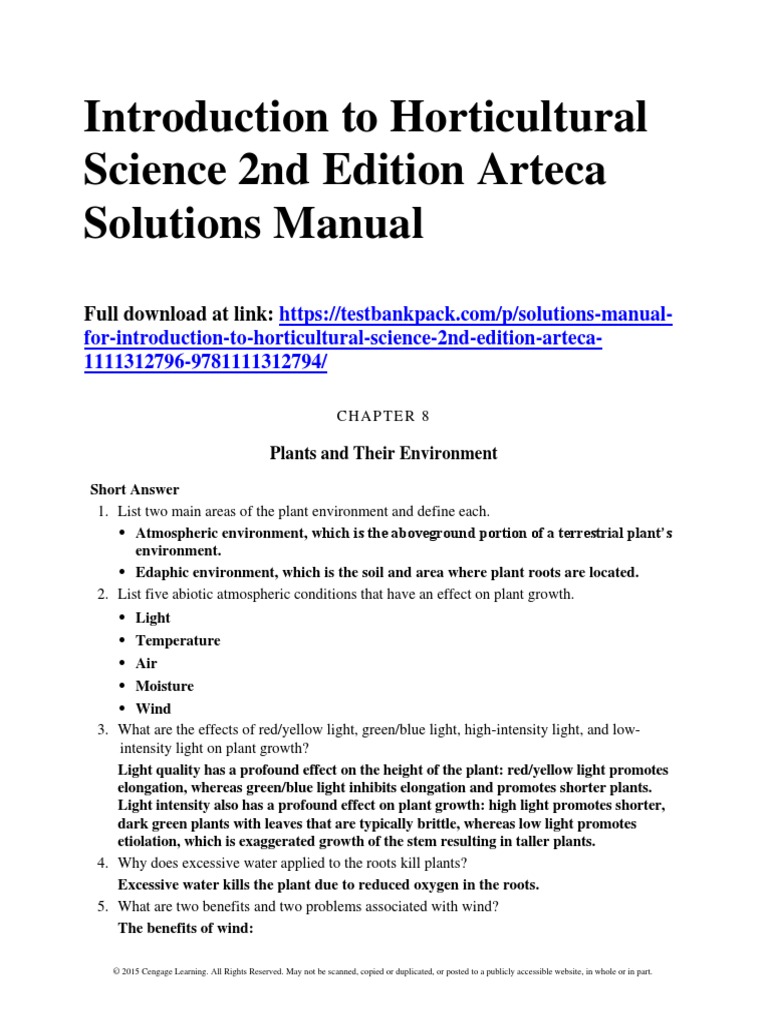 Horticultural Science: Plant Environment Insights | PDF | Soil | Plants