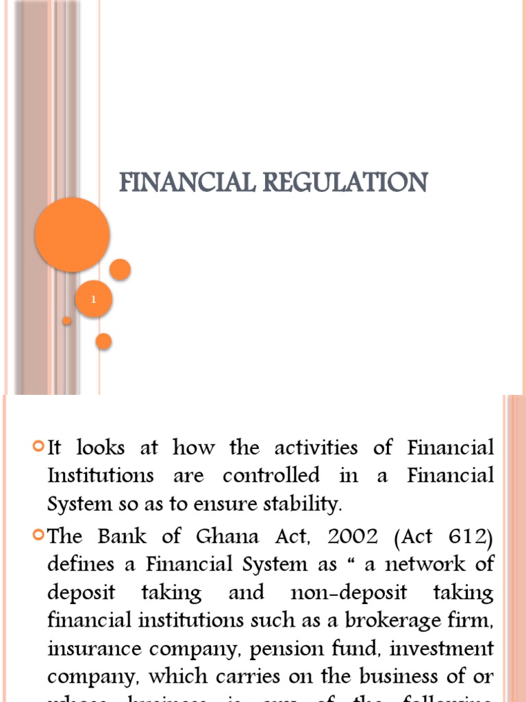 Financial Regulation in Ghana's System | PDF | Banks | Securities (Finance)