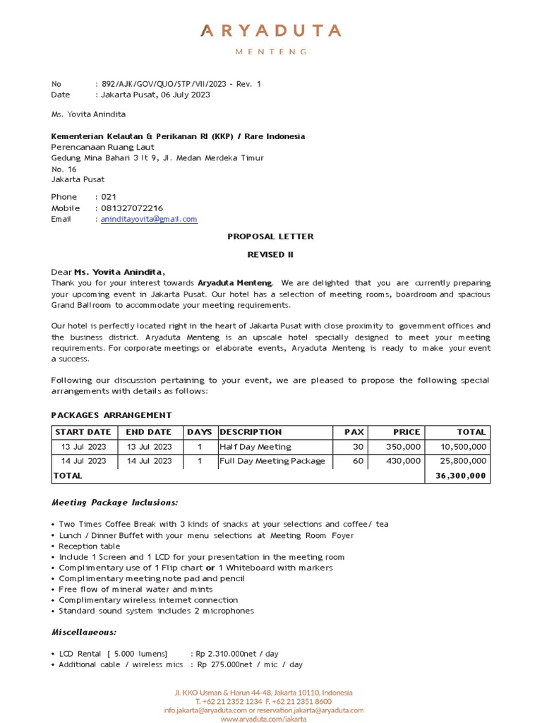 Proposal Letter | PDF