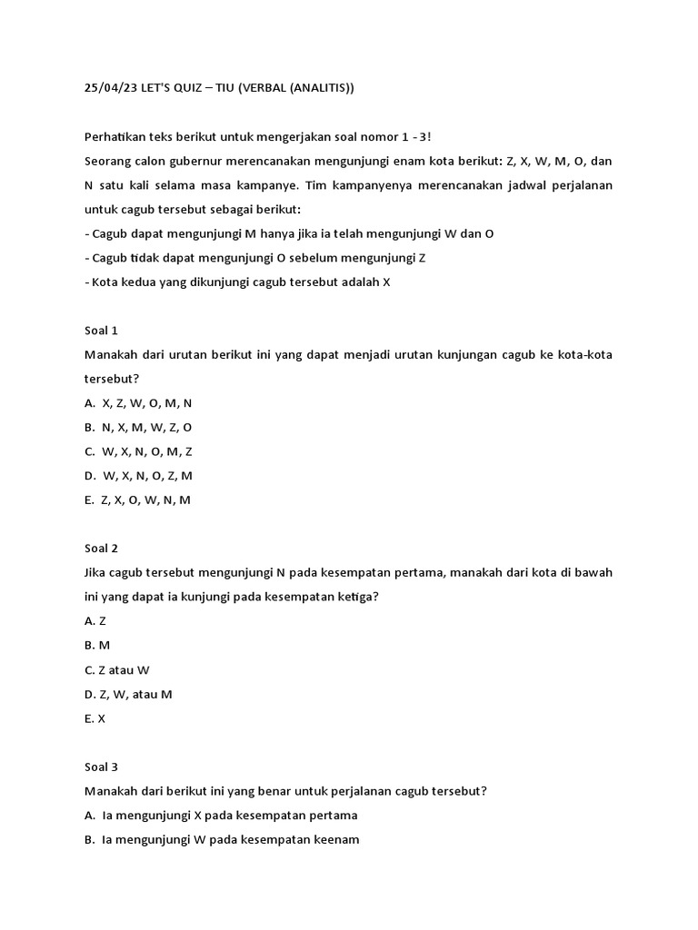 Soal SKD TIU Part 1 | PDF