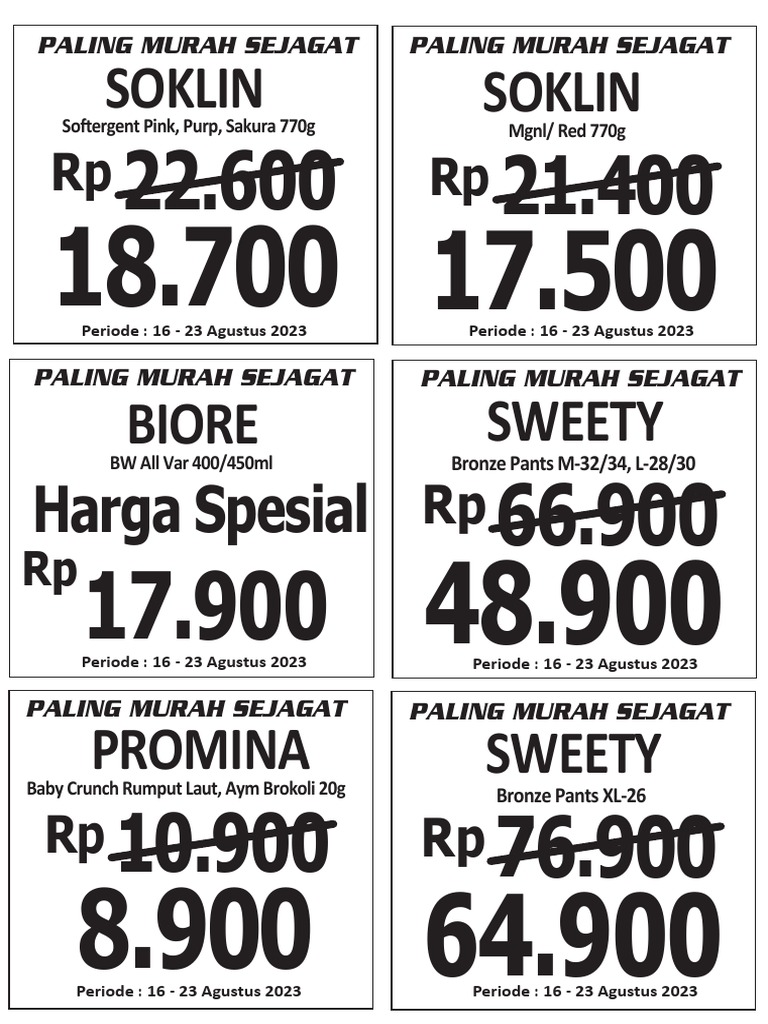 Master POP Murah Sejagat Week 3 16-23 Agustus 2023 | PDF Master POP Murah Sejagat Week 3 16-23 Agustus 2023 | PDF