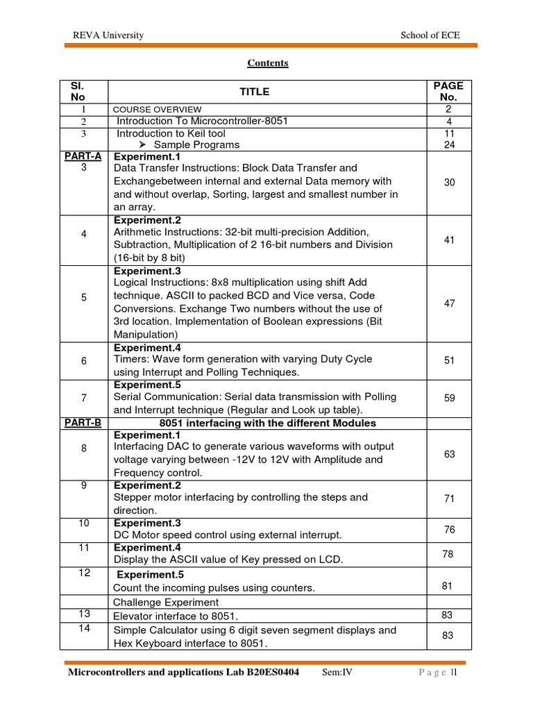 Mechatronics - MC Lab Manual | Download Free PDF | Microcontroller | Central Processing Unit