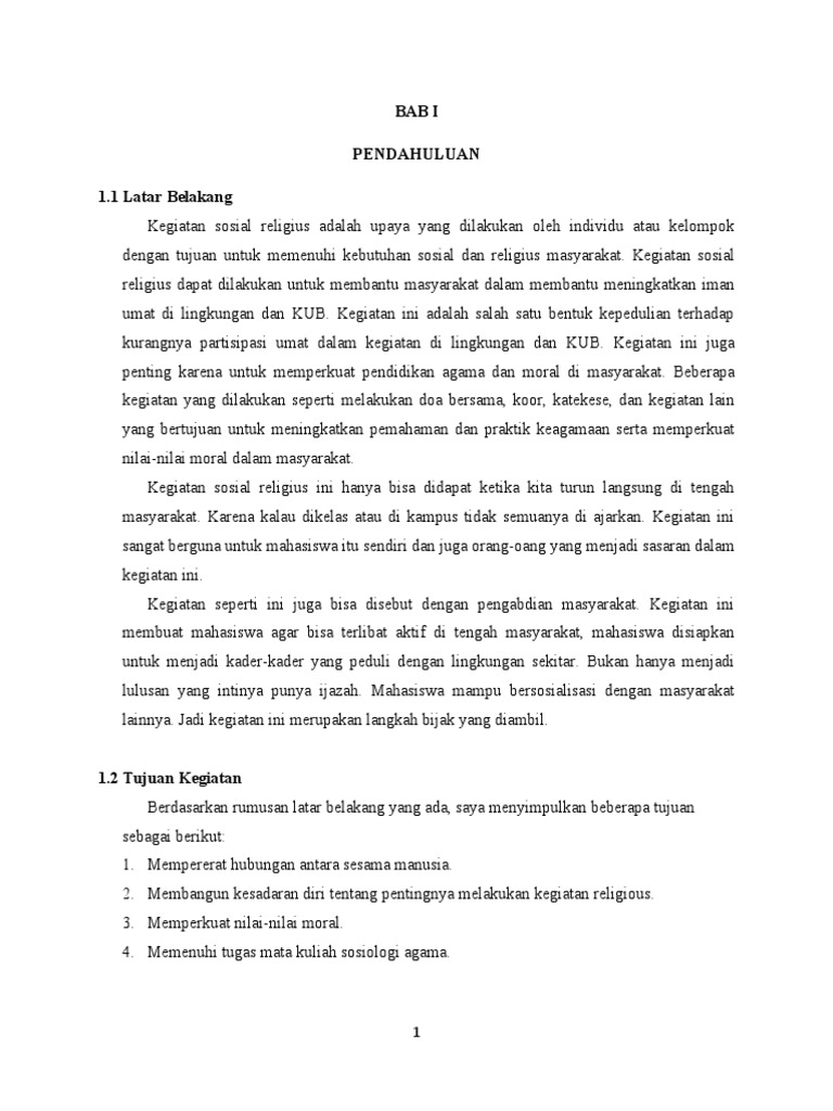 Laporan Kegiatan Sosial Religius Novan | PDF