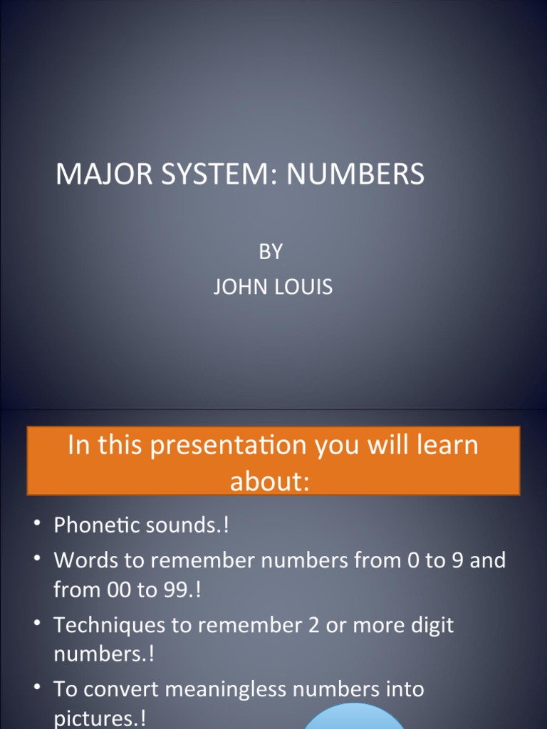 0 To 20 Major System To Remember Numbers - Part-1 | PDF