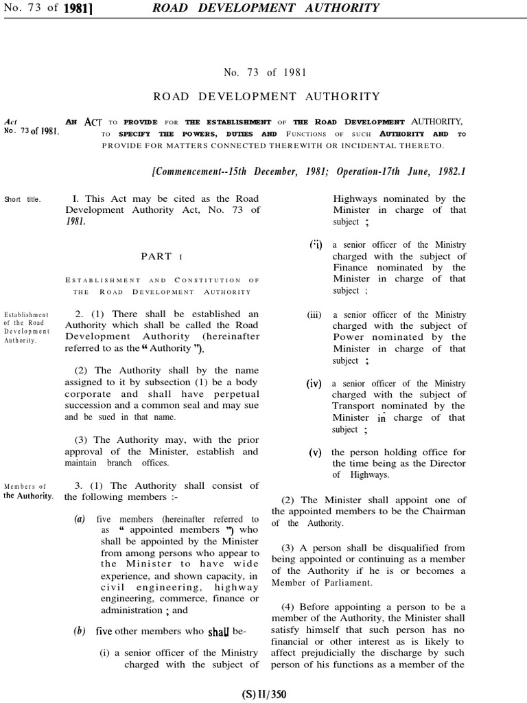 Act73 (Forming of RDA) | PDF