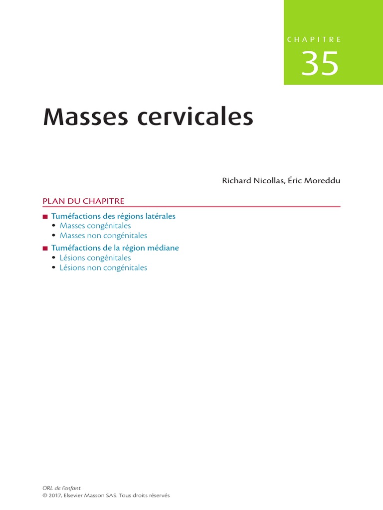 Comment Raisonner Devant Une Masse Cervicale Chez L’Enfant – IXXLIQ