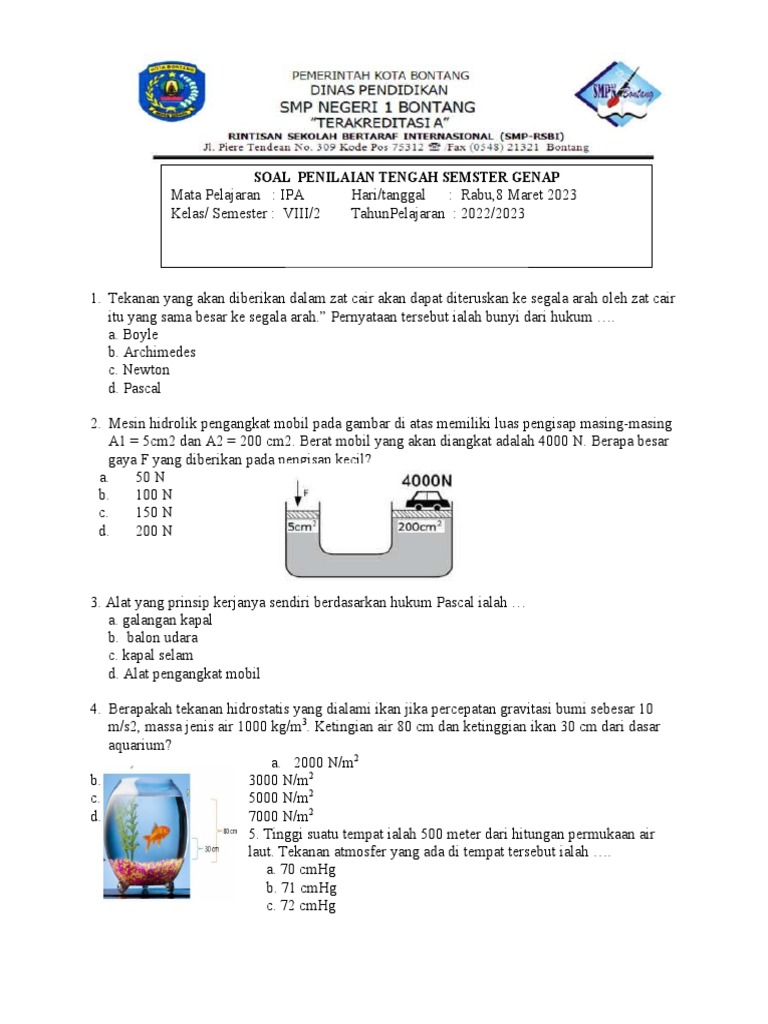 Soal PTS Genap Kelas 8 | PDF