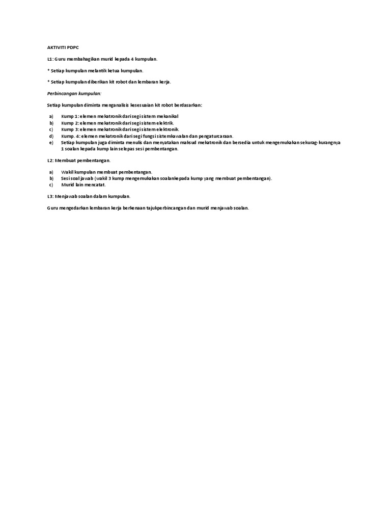 Aktiviti PDPC | PDF