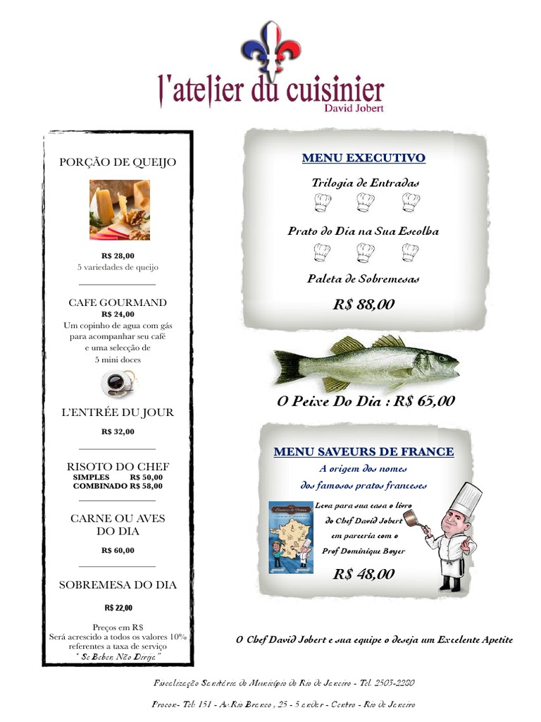 Menu Executivo e Saveurs de France | PDF | Alimentos | Comidas e bebidas