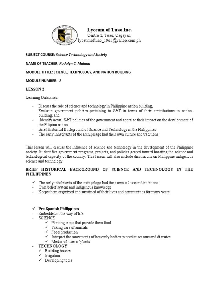 Sts Module 2 | PDF | Science | Scientist