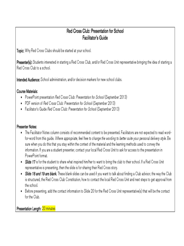 Starting a Red Cross Club at School | PDF | Social Science