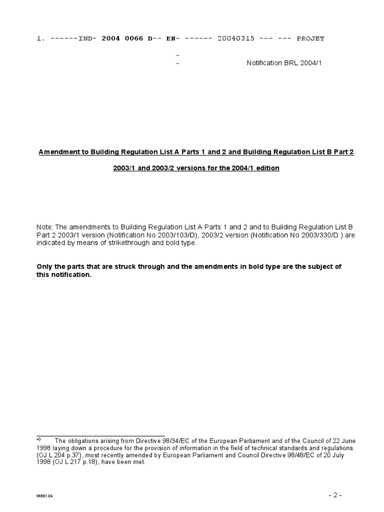Notification Draft 2004 66 D EN | PDF