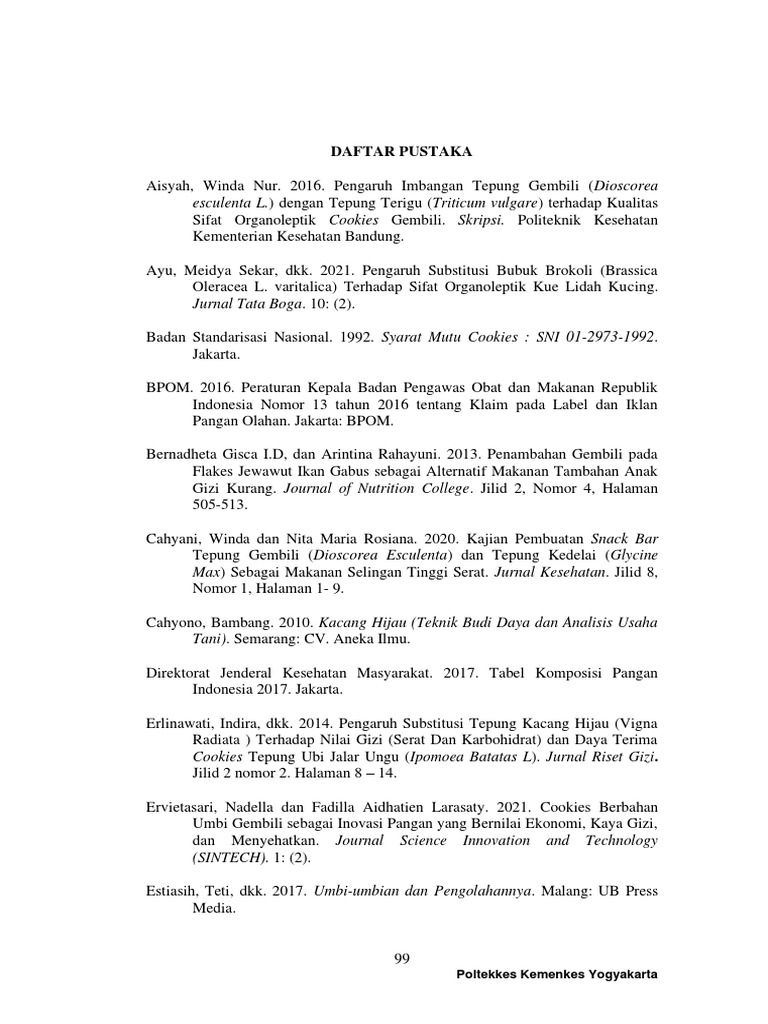 Daftar Pustaka Penelitian Gembili dan Cookies | PDF | Kesehatan ...