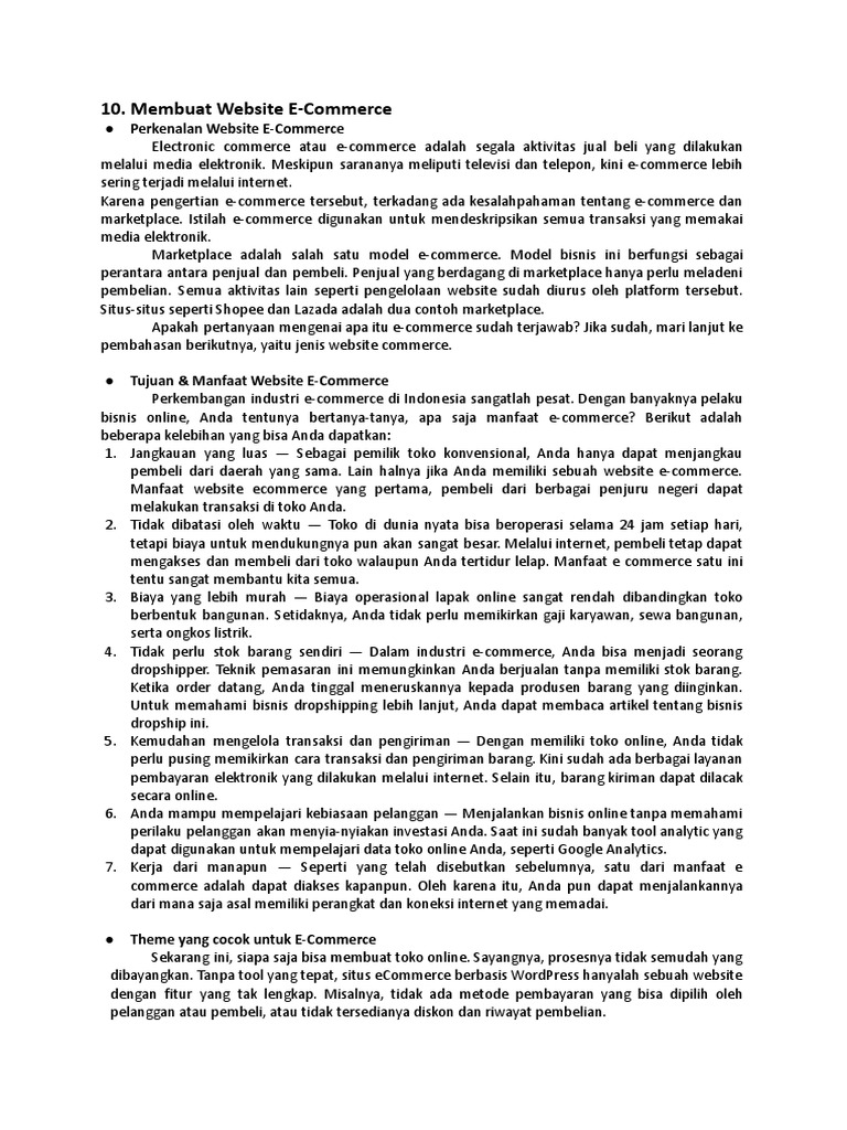 Panduan Membuat Website E-Commerce | PDF | Bisnis | Komputer