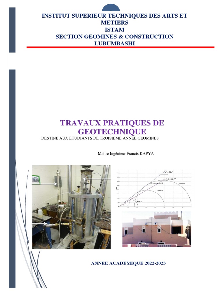 TP de Geotechnique Istam G 3 Geomines | PDF