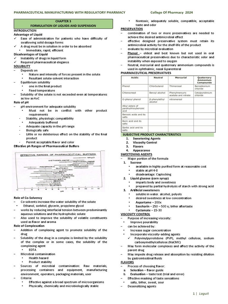 Pharmmanuf. Formulation of Liquids and Suspension | PDF | Emulsion ...