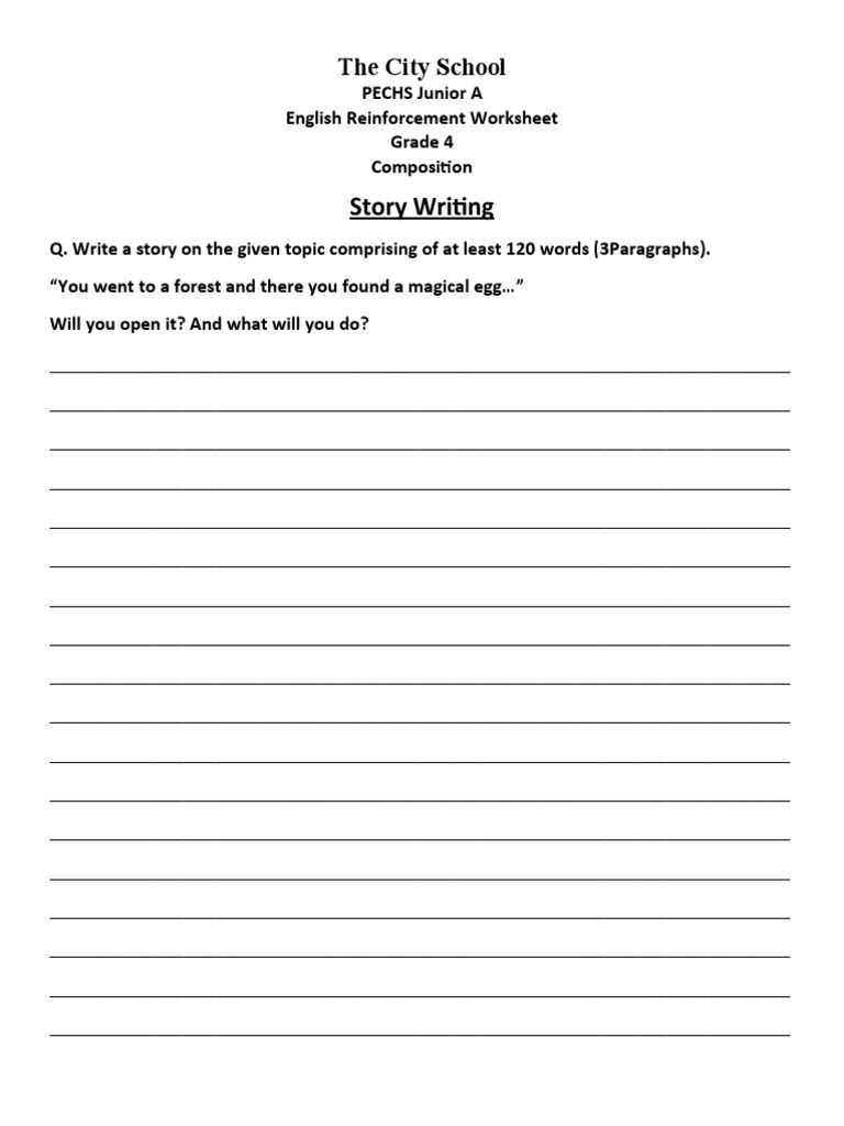 English Worksheet Composition Class 4 2nd Term April | PDF