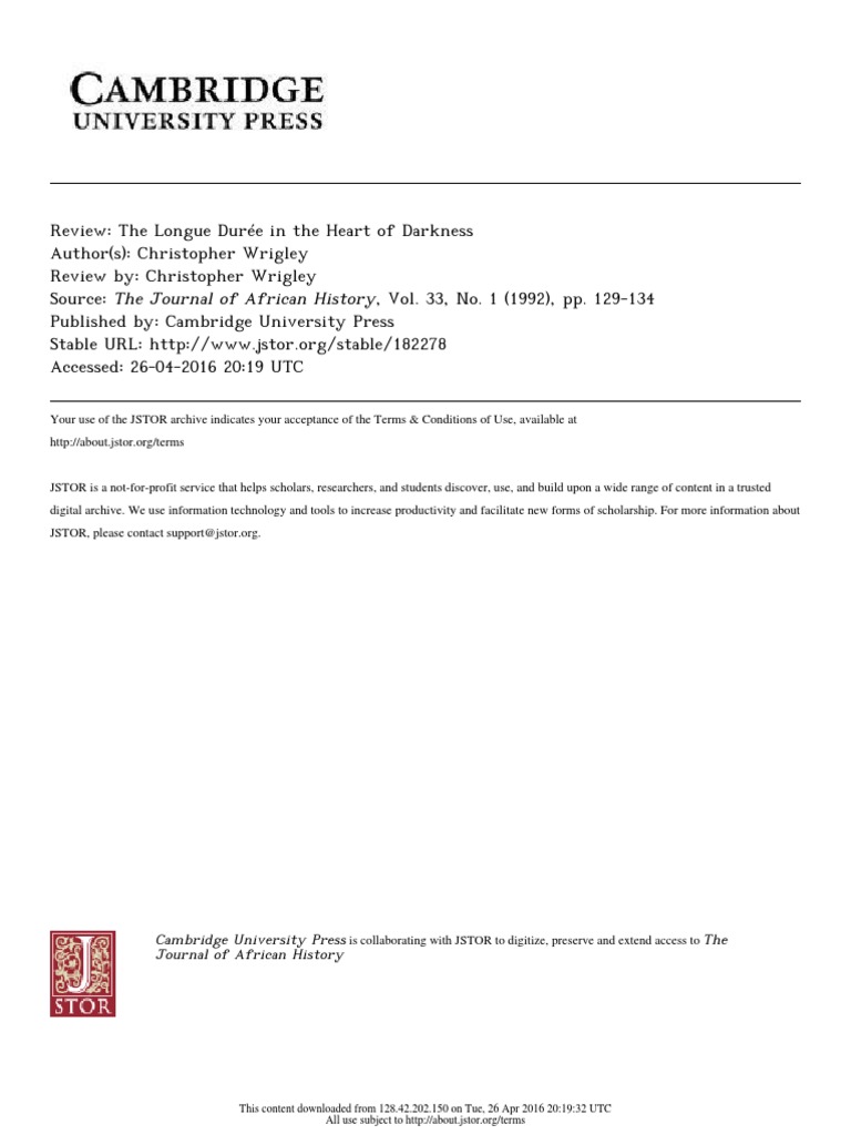 Paths in The Rainforest, Vansina (Resenha de Christopher Wrigley) | PDF