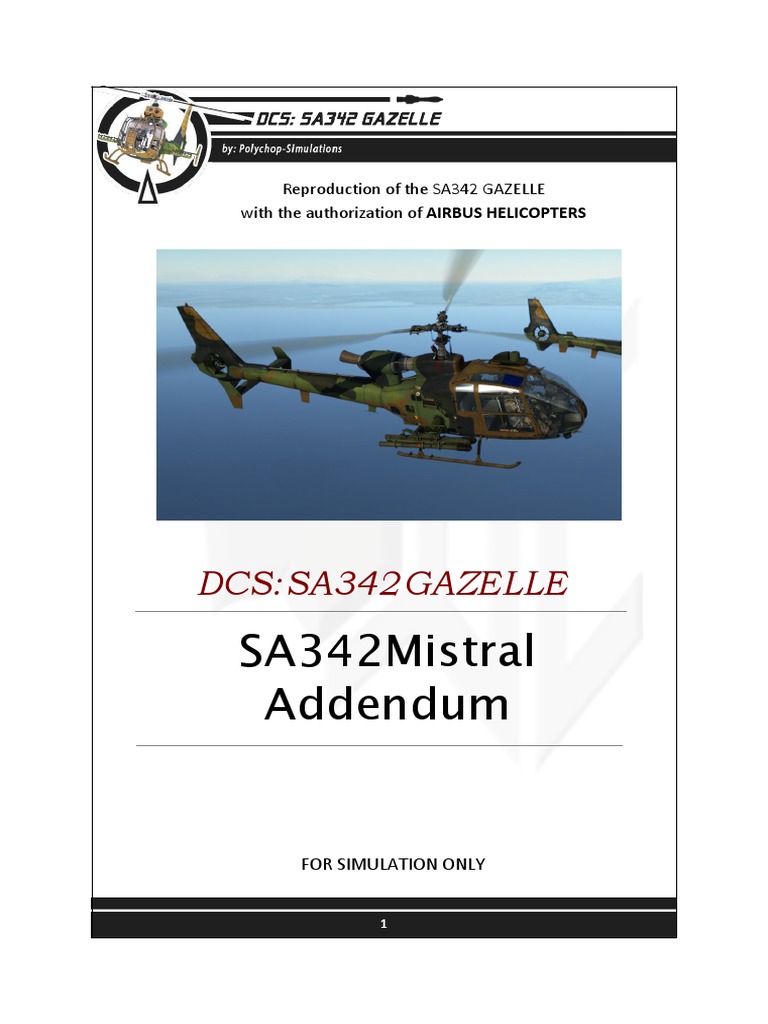 DCS SA342 Gazelle Mistral Overview | PDF | Military Science | Tools