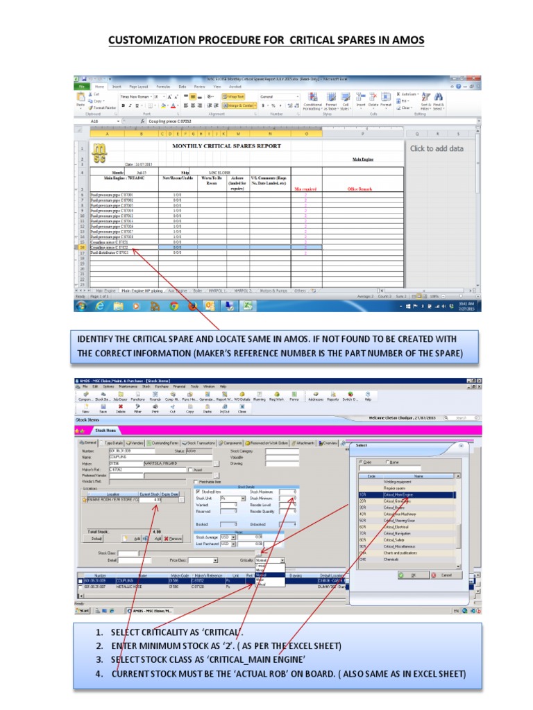 Customization Procedure For Critical Spares in Amos | PDF