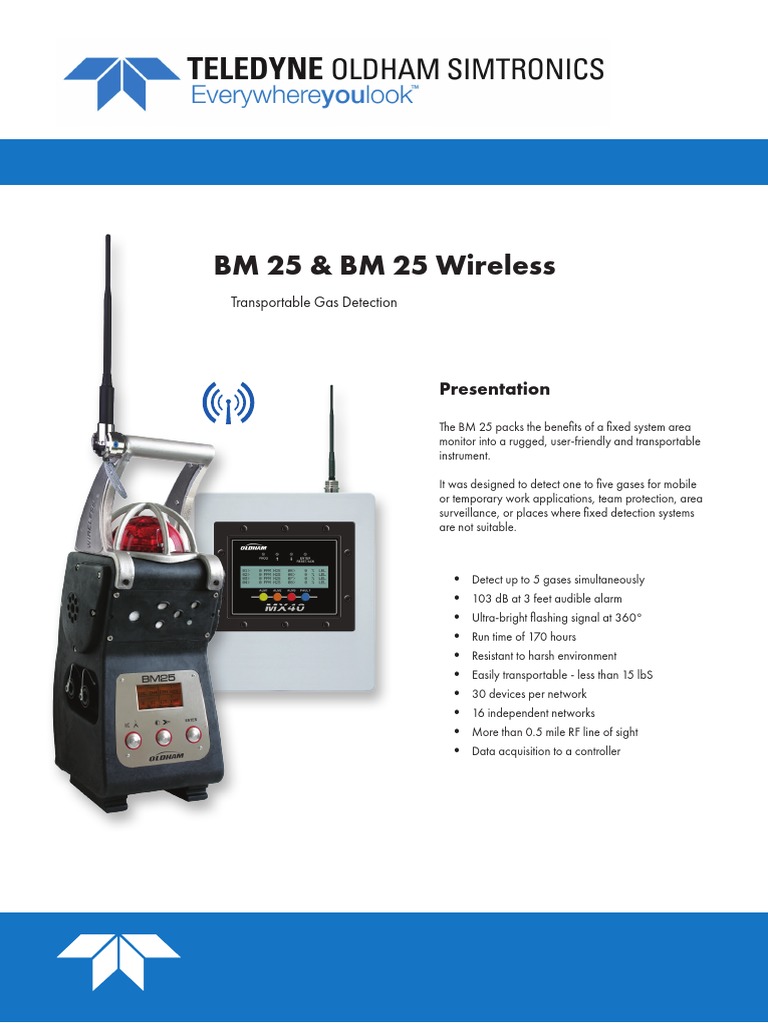 Teledyne Oldham BM25 Area Gas Detector Brochure | PDF | Computer ...
