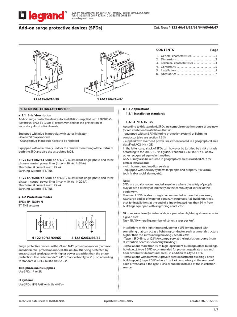 Surge Protection Devices Data Sheet | PDF