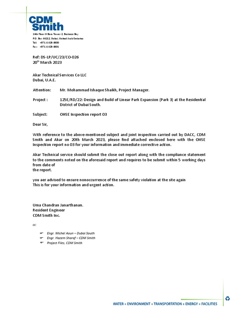 OHSE Inspection Report Draft | PDF