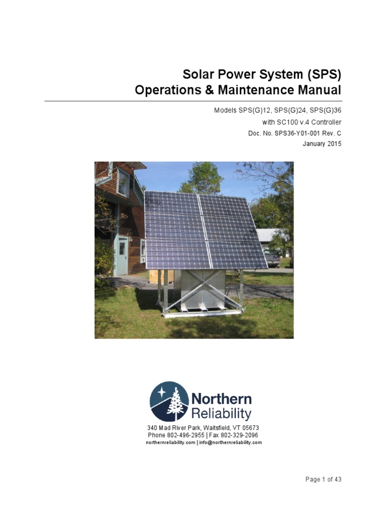 Solar Power System Manual | PDF | Direct Current | Solar Panel