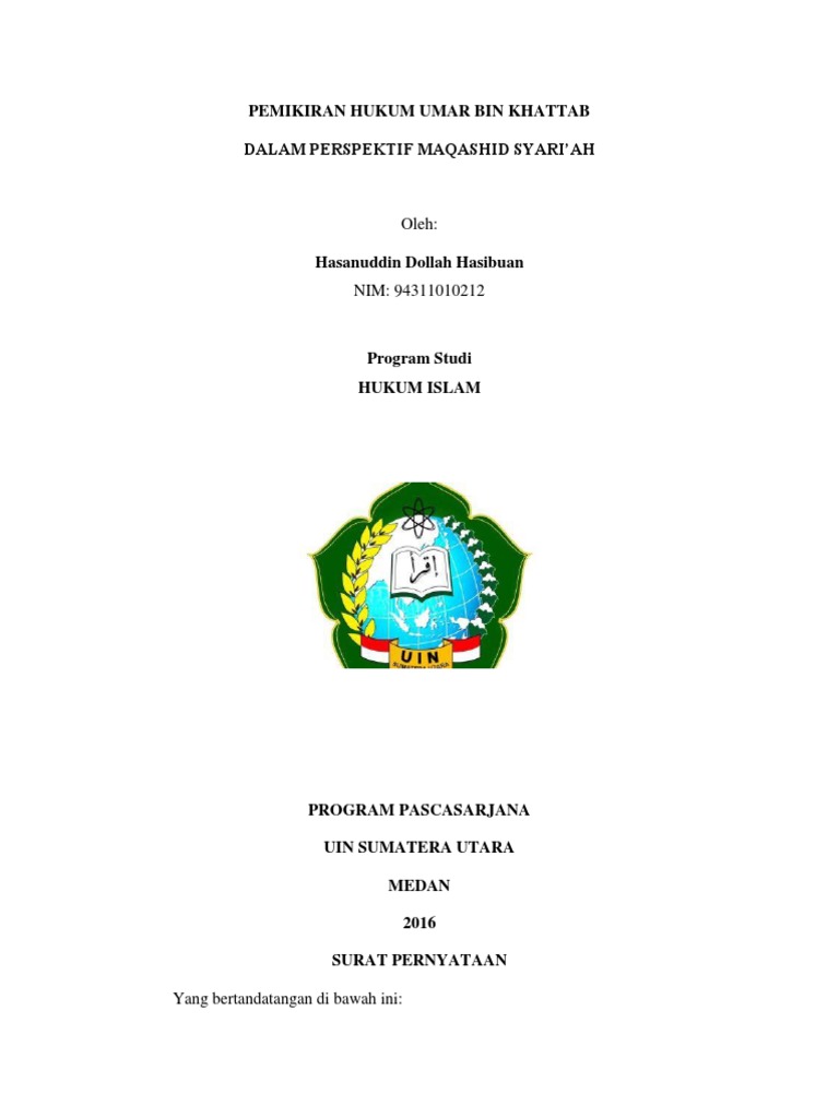 Pemikiran Hukum Umar Bin Khattab | PDF