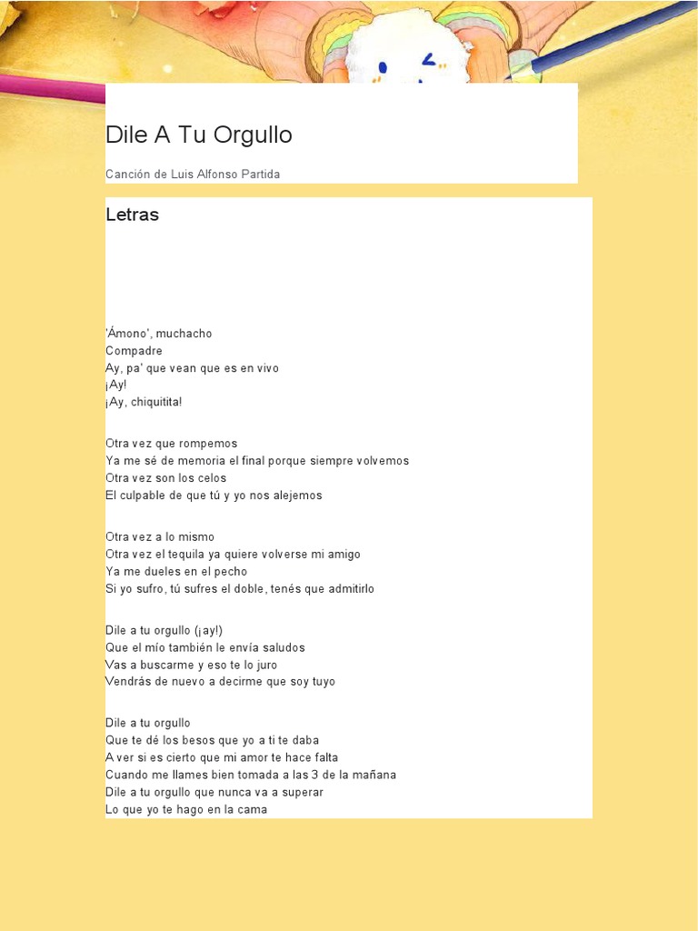 Dile A Tu Orgullo | PDF