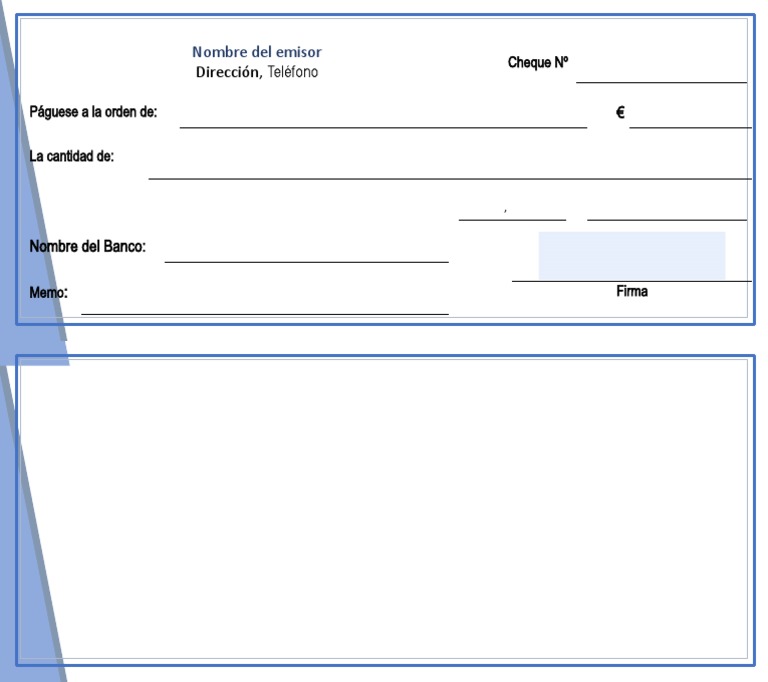 Plantilla De Cheque En Blanco Pdf Ilustración De Plantilla De Cheques