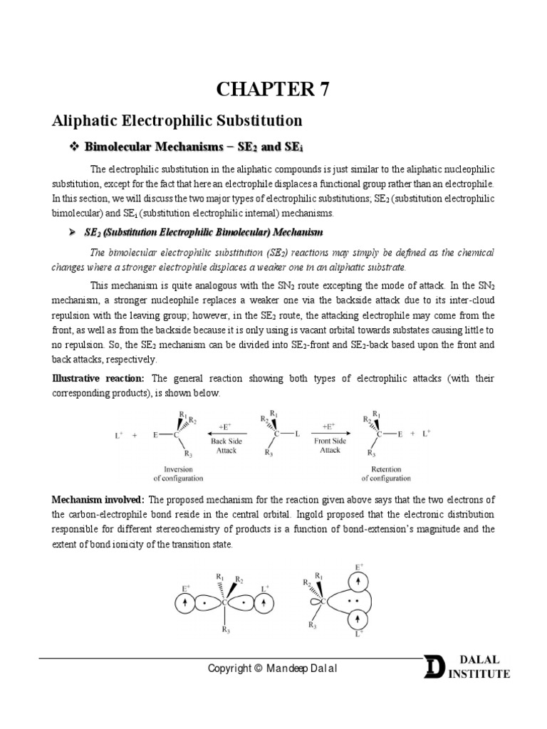 ATOOCV1 7 1 Bimolecular Mechanisms SE2 and SEi | PDF