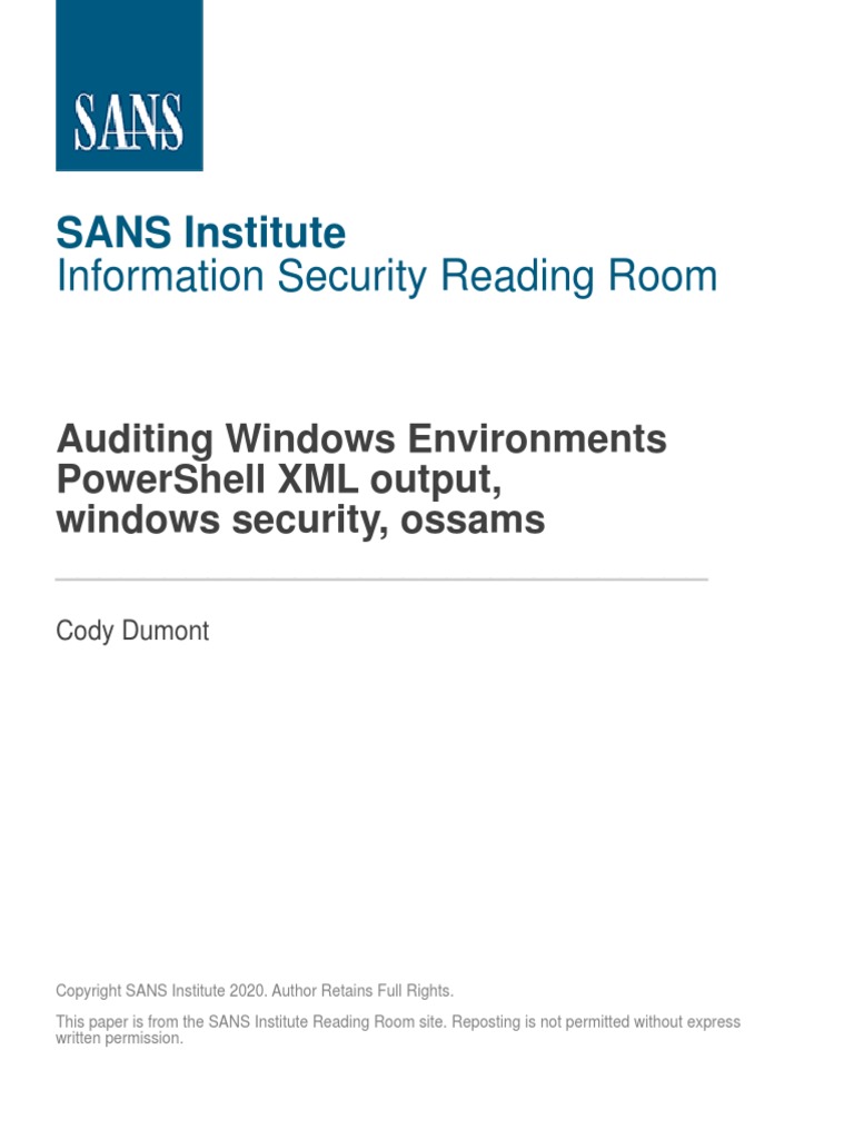Auditing Windows Security Pdf Parameter Computer Programming Command Line Interface