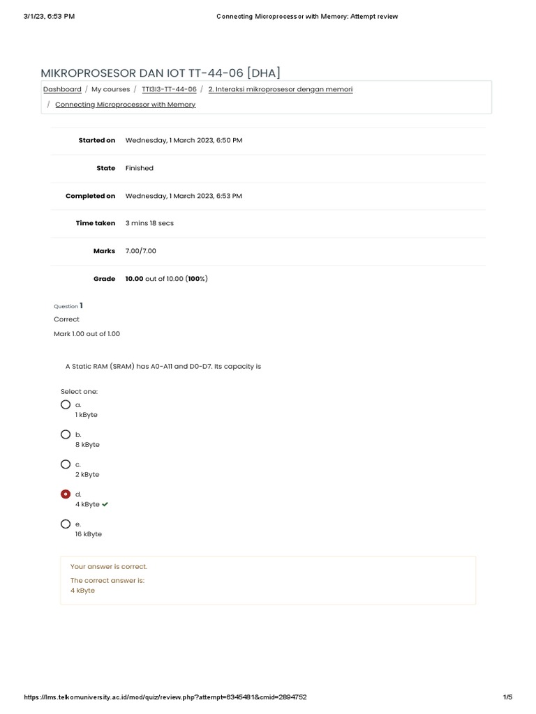 Connecting Microprocessor With Memory - Attempt Review | PDF | Random Access Memory | Computer ...