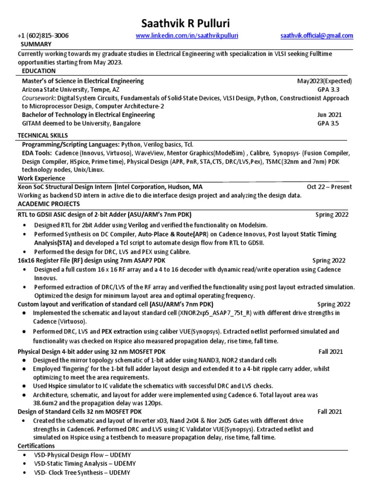 Saathvik - Official - RESUME | PDF