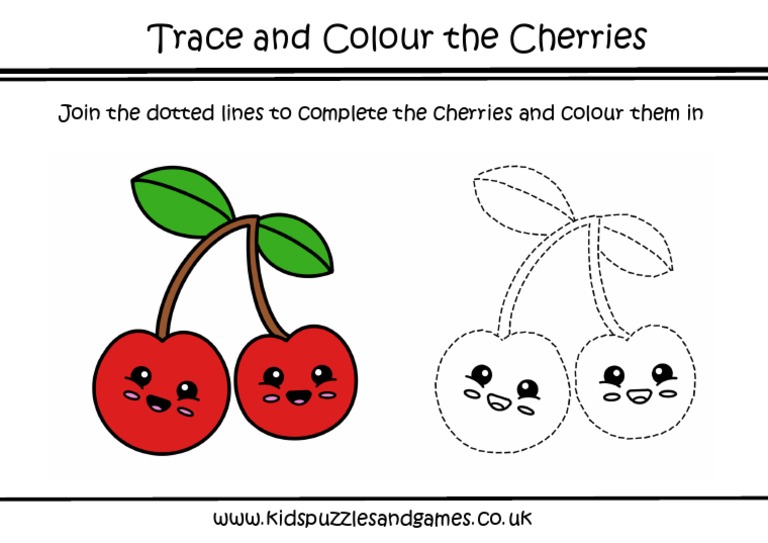 Trace and Color Cherry Activity | PDF | Home & Garden | Art