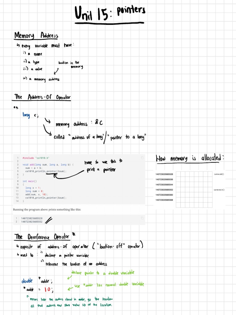 Pointer Notes | PDF | Pointer (Computer Programming) | Computer Programming Pointer Notes | PDF | Pointer (Computer Programming) | Computer Programming