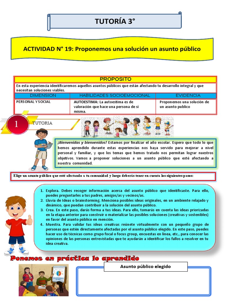 Sesión de Aprendizaje N°19 Tutoría 3° | PDF Sesión de Aprendizaje N°19 Tutoría 3° | PDF