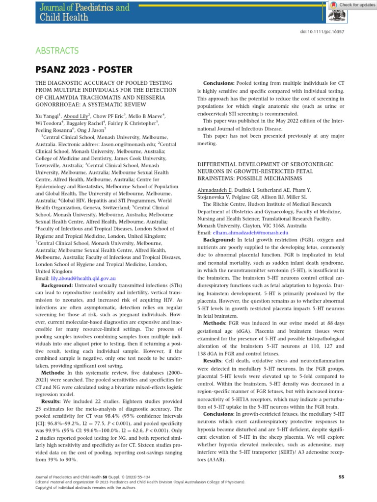 J Paediatrics Child Health - 2023 | PDF