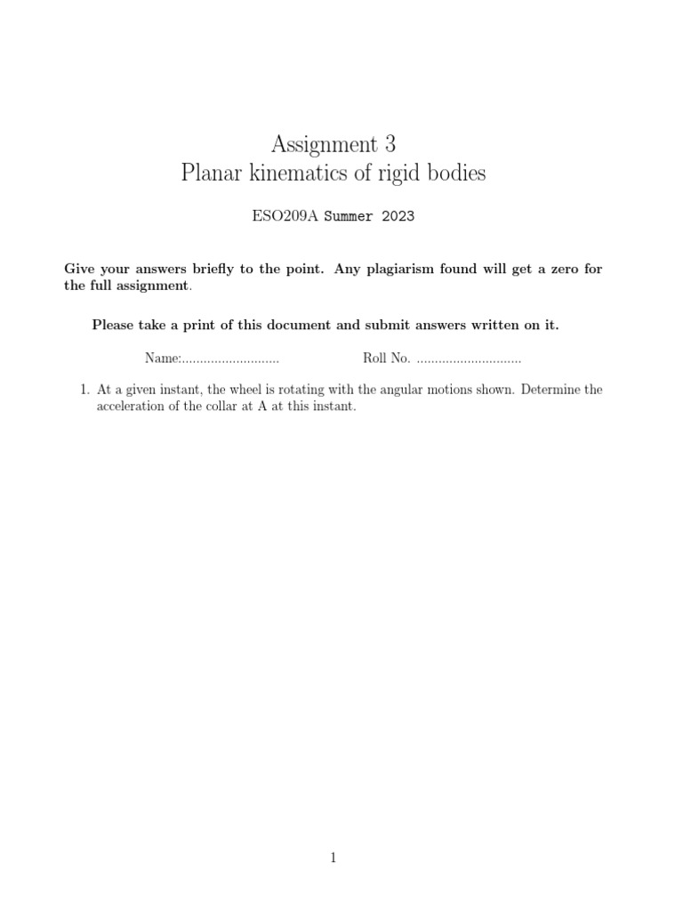 Assignment - 3lord Assignment | PDF | Acceleration | Velocity